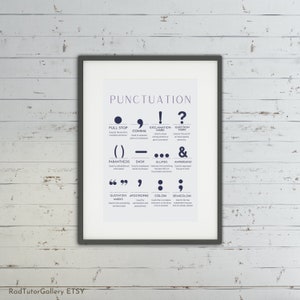 Punctuation English Classroom Poster, Boho Classroom Decor, English ...