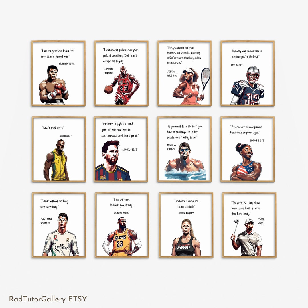 Famous Athletes Posters Set of 12, Inspirational Posters, Classroom ...