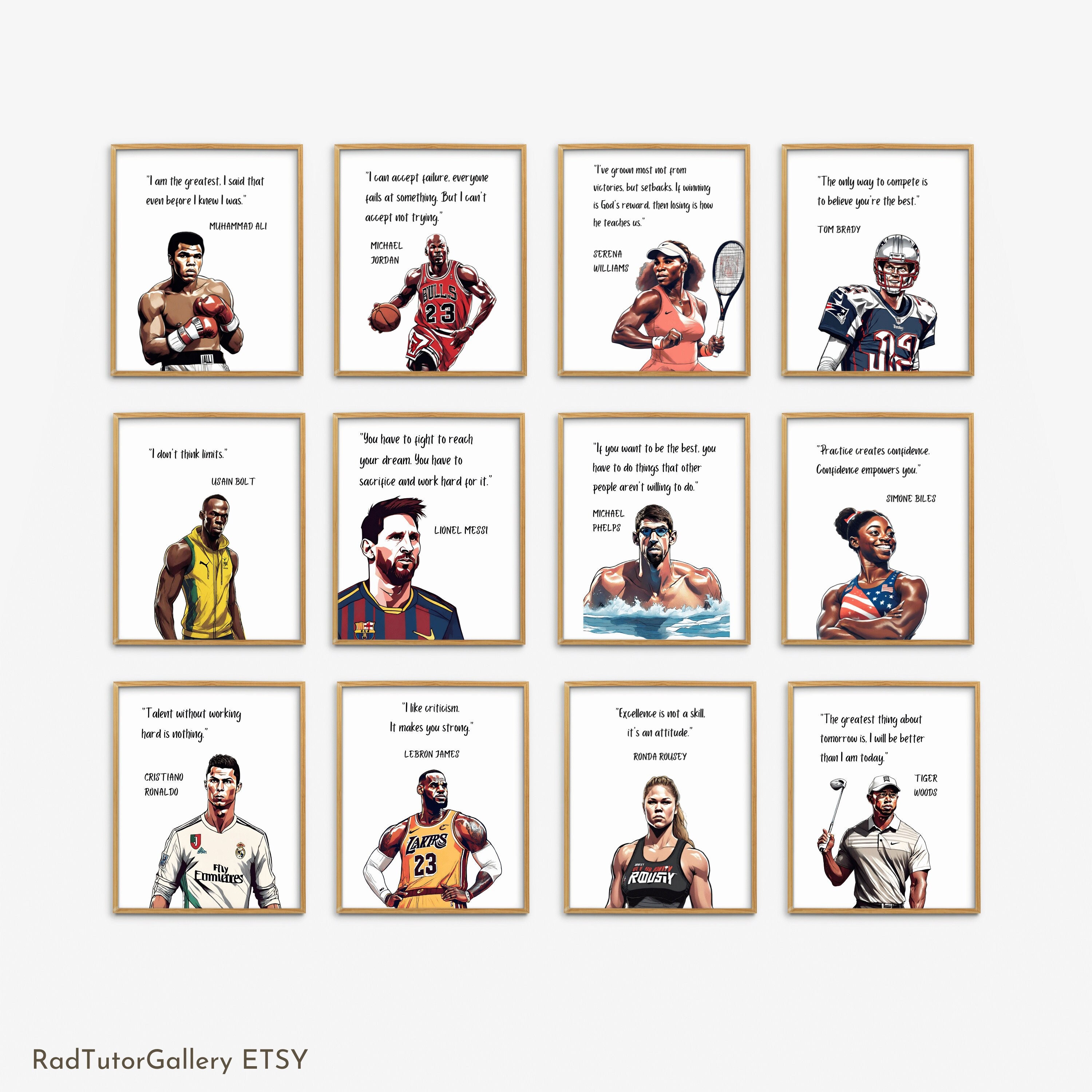 Famous Athletes Posters: Motivational Classroom Art Prints (digital ...
