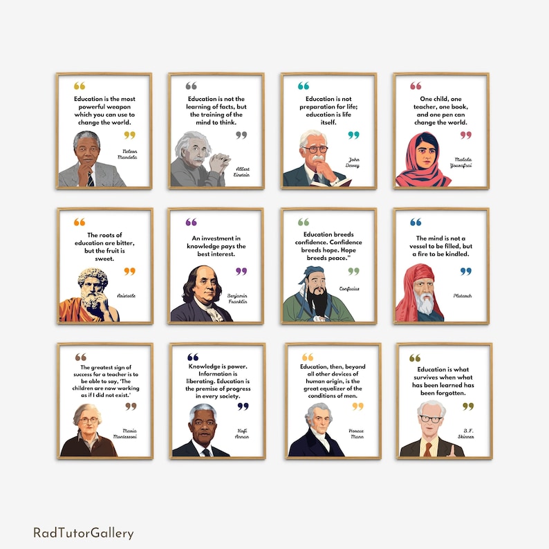 Famous Education Quotes Posters, Teacher Gift, Office and Home ...