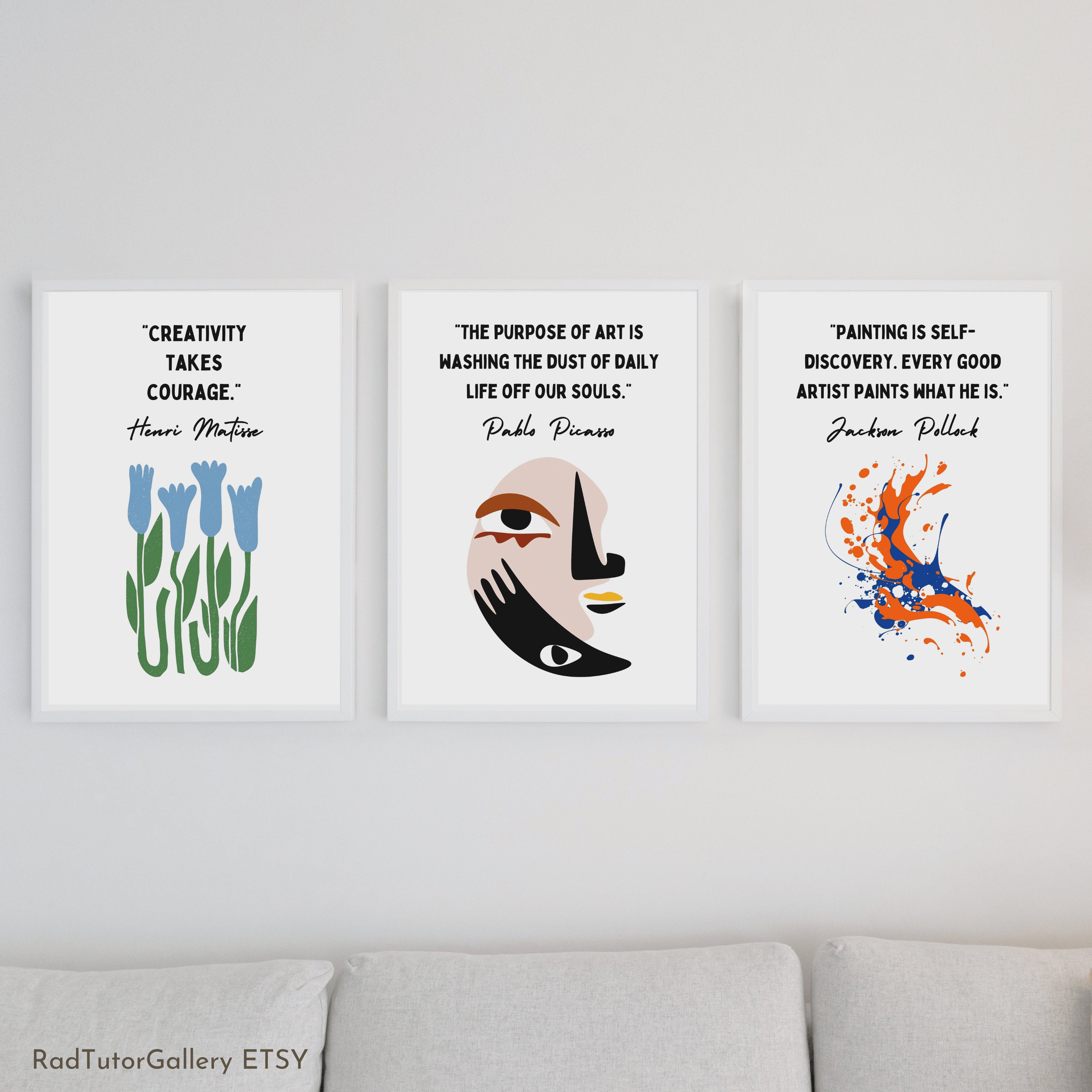 Famous Artists Quotes Set of 12 Classroom Decor Bundle Art - Etsy
