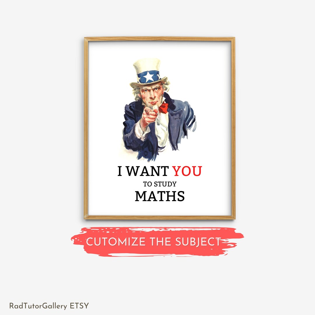 Custom Uncle Sam Poster I Want You, Patriotic Gift, Classroom Decor ...