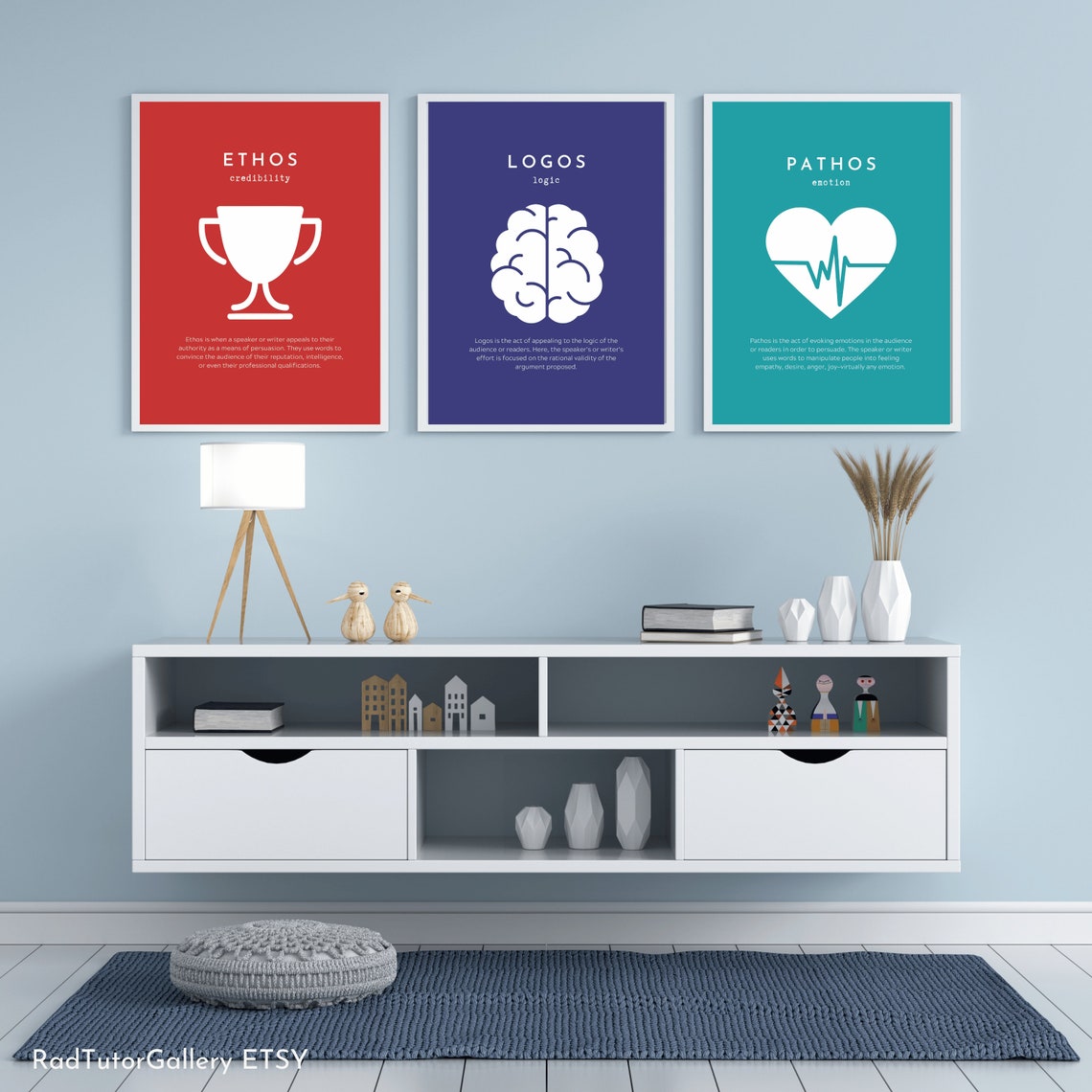 Ethos Pathos Logos Posters Set of 3, Rhetorical Appeals, English ...
