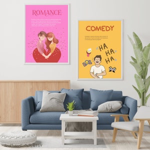 Literary Genre Posters Set of 9, Fiction Genres, Novel Genres Poster ...