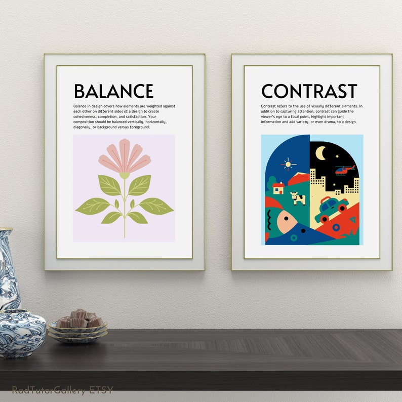 Principles of Design Posters Set of 8, Art Teacher Bulletin Board ...