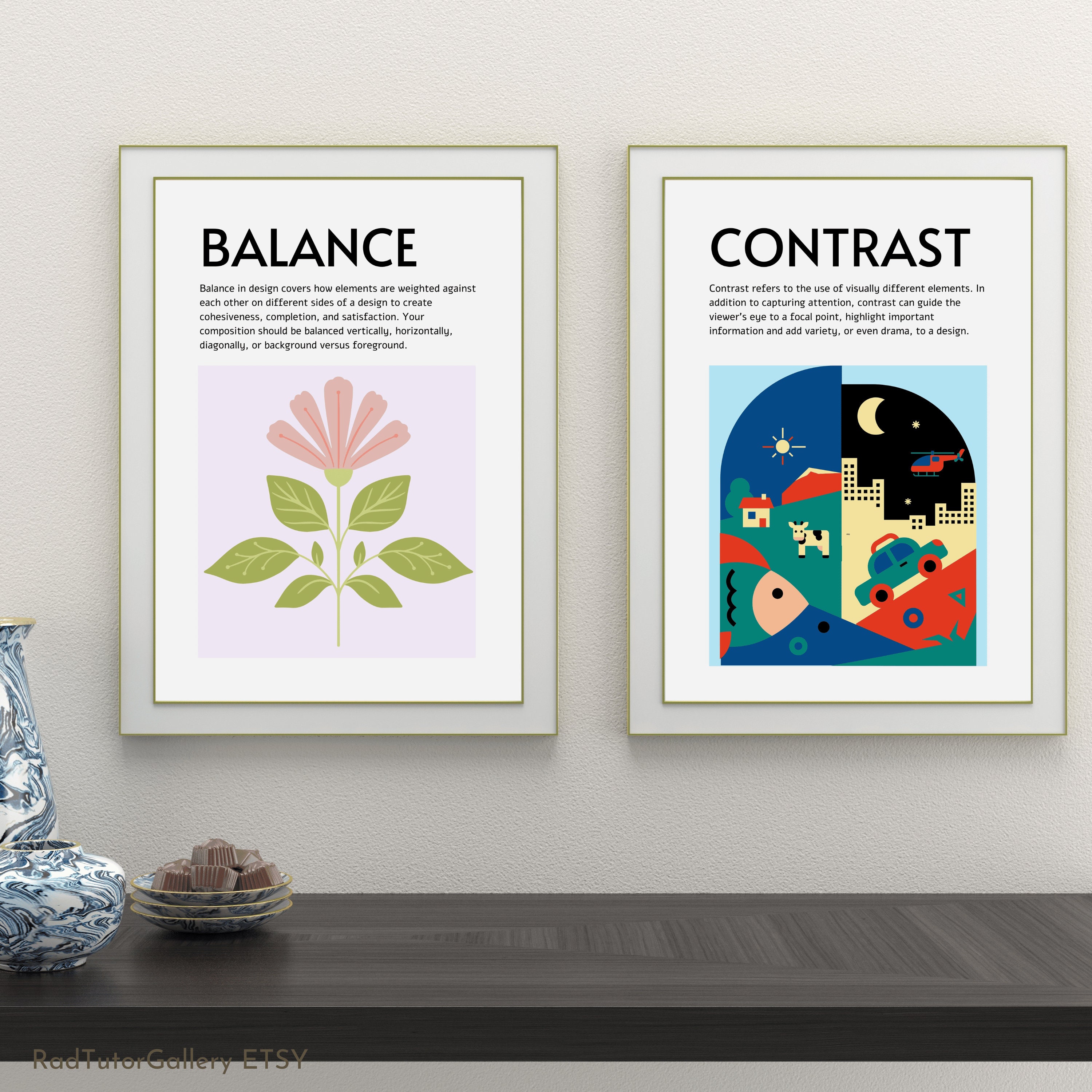 Principles of Design Posters Set of 8, Art Teacher Bulletin Board ...