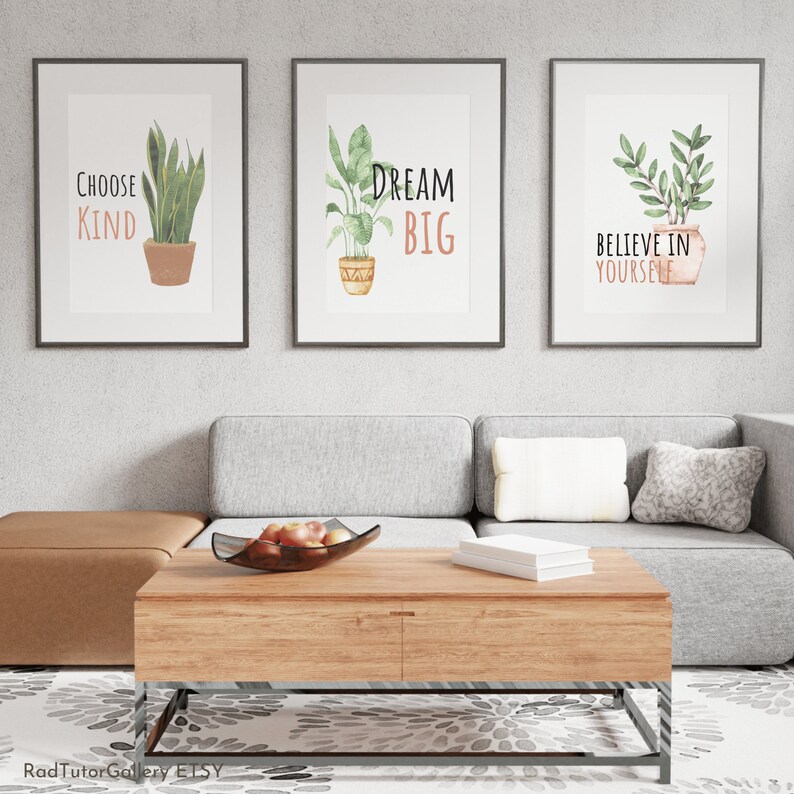 Modern Boho Plants Motivational Classroom Posters, Positive Affirmation ...