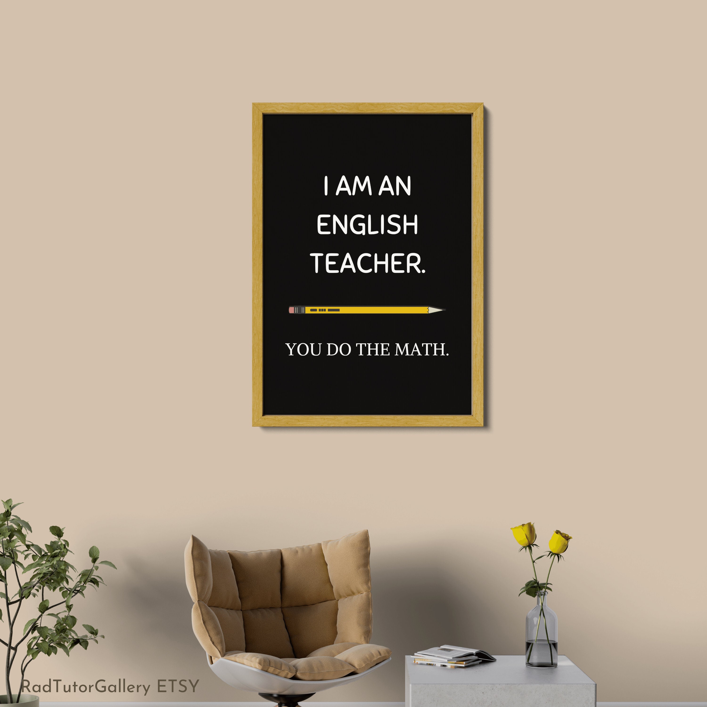 English Teacher Poster Wall Art, English Teacher Literary Poster ...