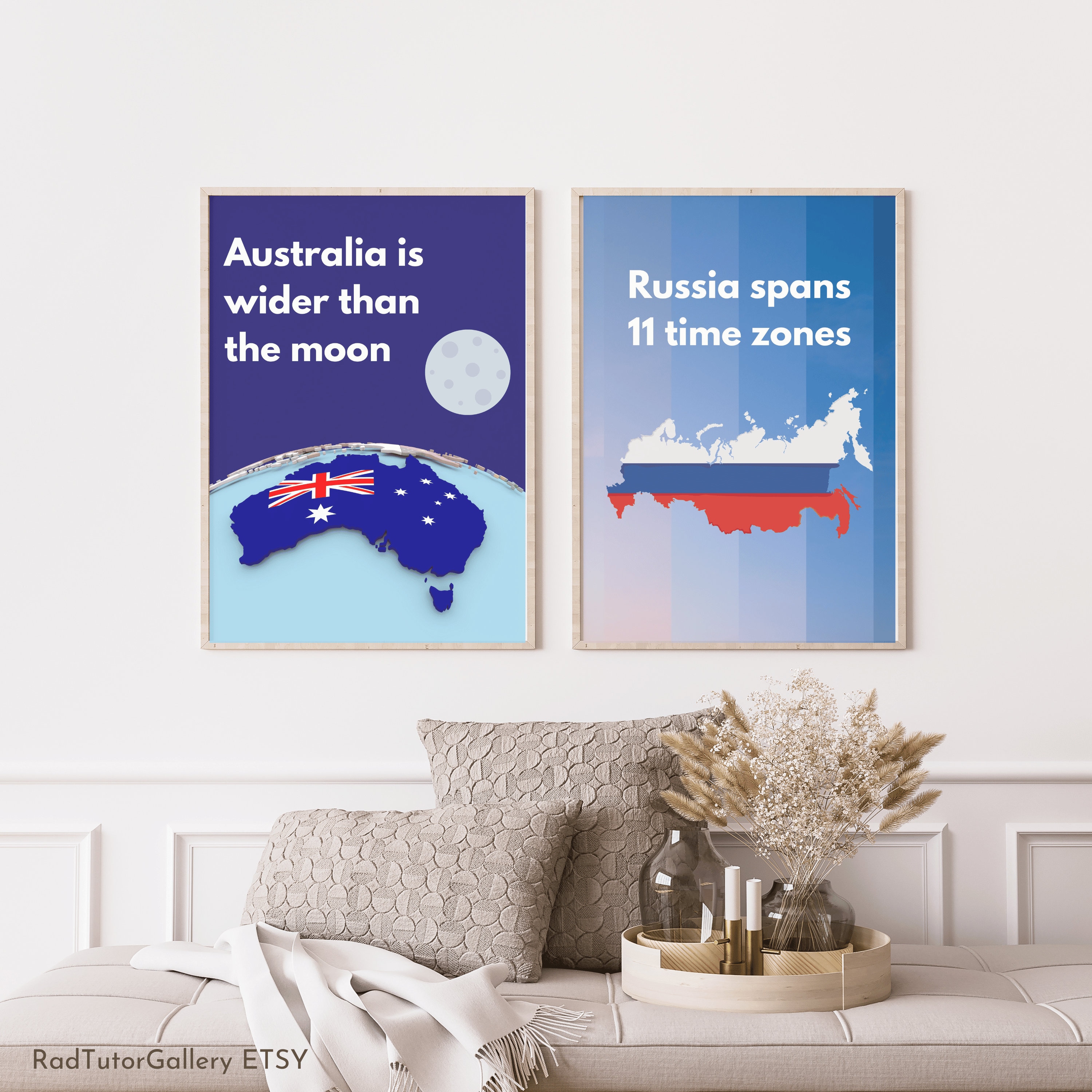 Set of 10 Geography Fun Facts Posters, World Geography Classroom Decor ...