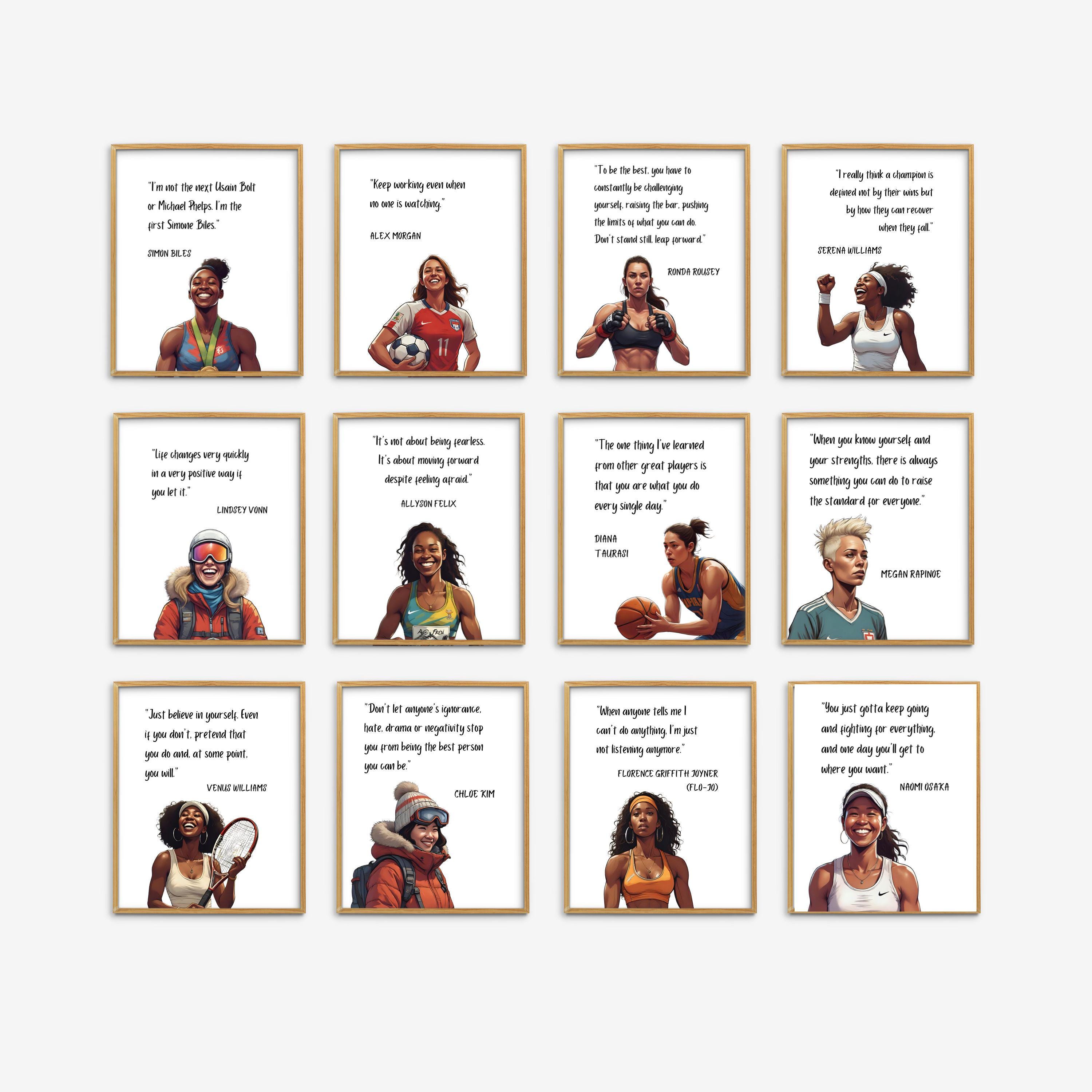 Famous Female Athletes Posters Set of 12, Inspirational Posters ...