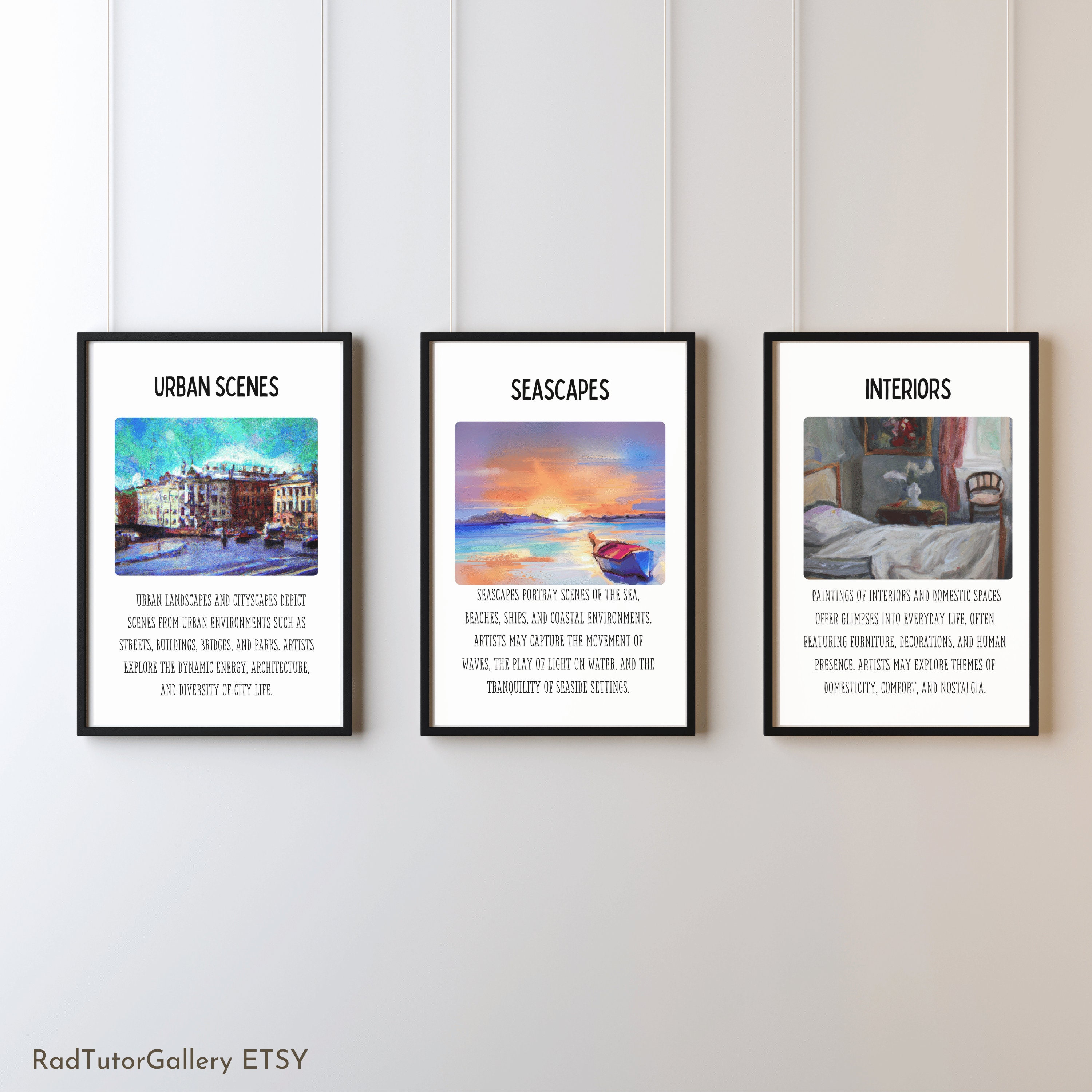 Art Classroom Posters Set of 10, Painting Subjects Genres Prints ...