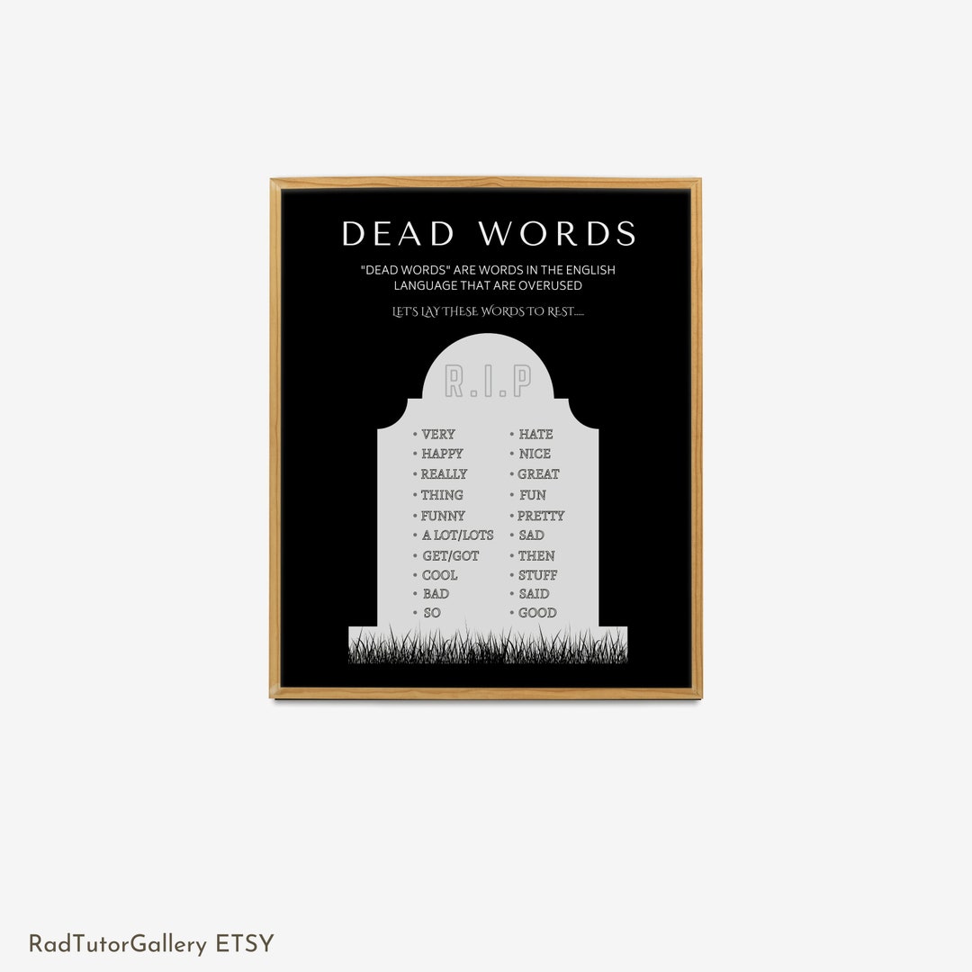 Dead Words English Classroom Decor, Funny Gothic English Class ...