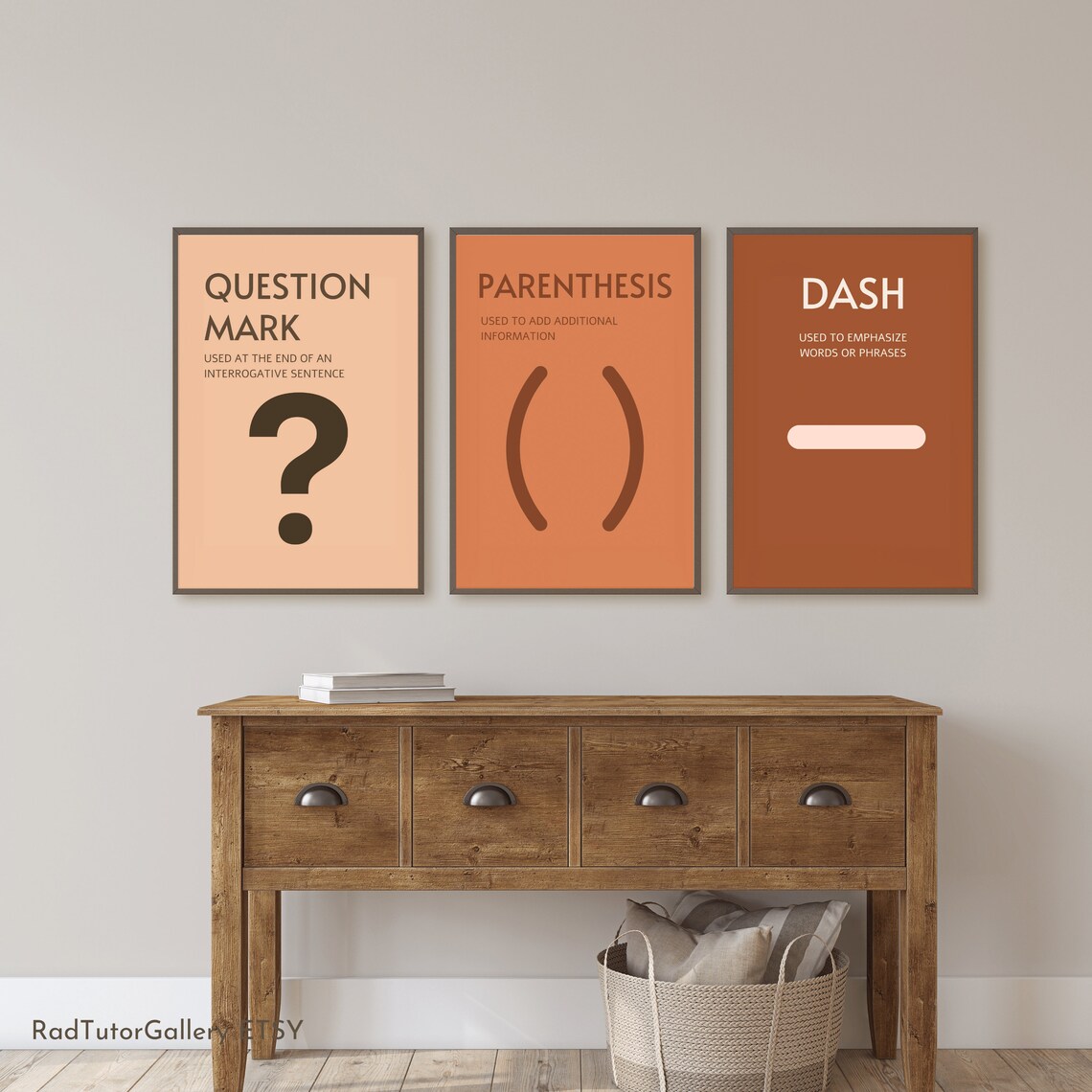 Punctuation English Classroom Posters Set of 12 Boho - Etsy