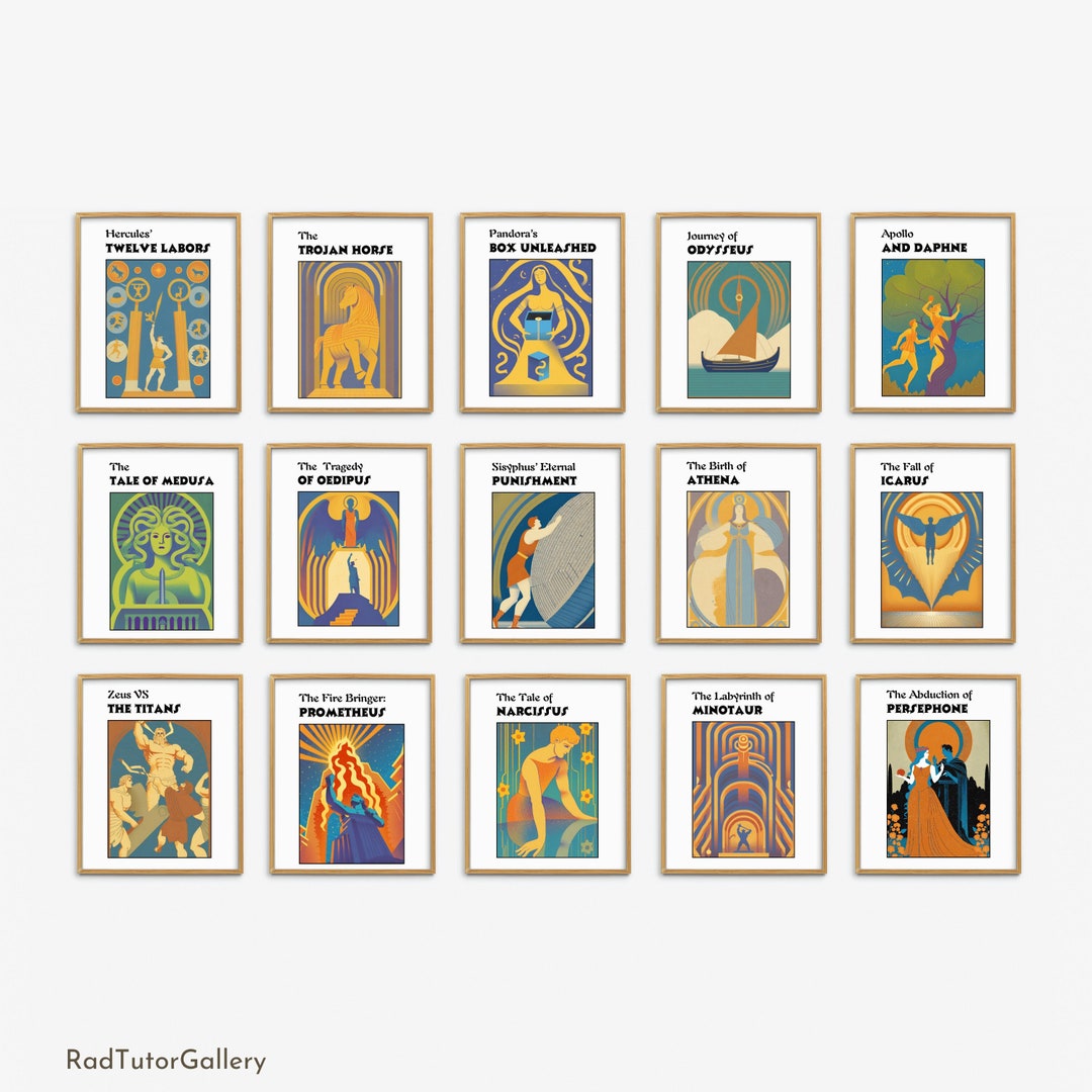 Popular Greek Myths and Legends, Greek Gods Poster, Greek Mythology ...