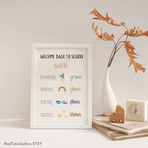 Welcome Back to School Poster, Boho Classroom Decor, Back to School ...