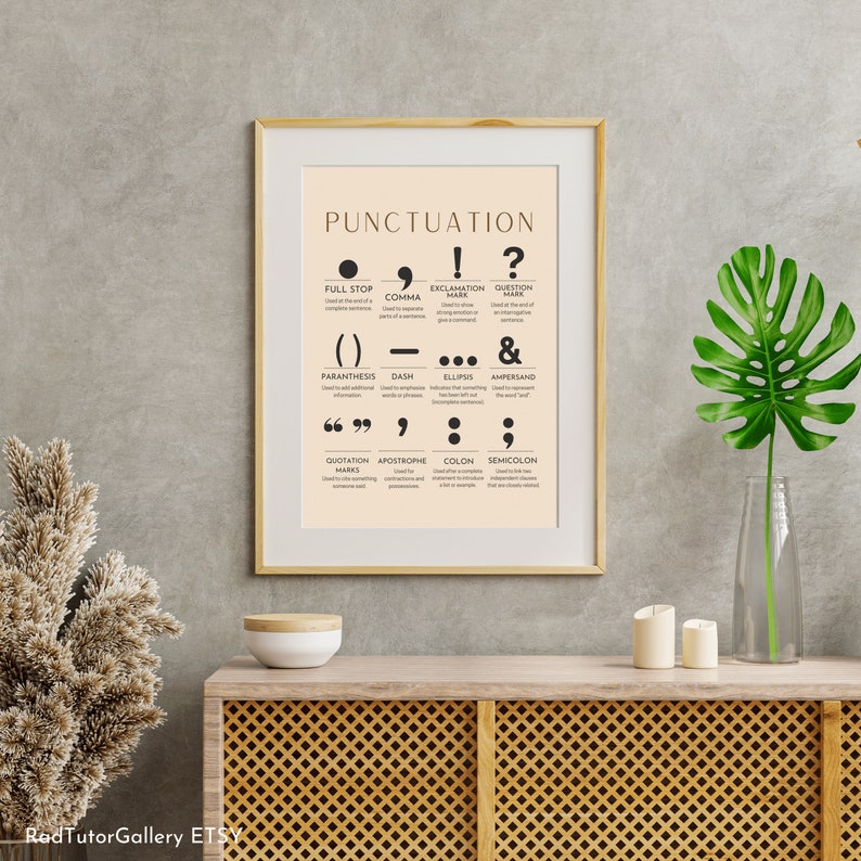 Punctuation English Classroom Decor Trendy Boho Classroom - Etsy UK