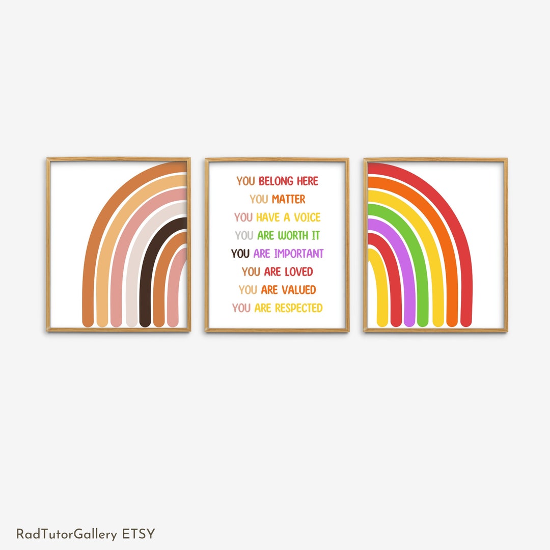 Diversity Rainbow Wall Art, Diversity Classroom Decor, Inclusive ...
