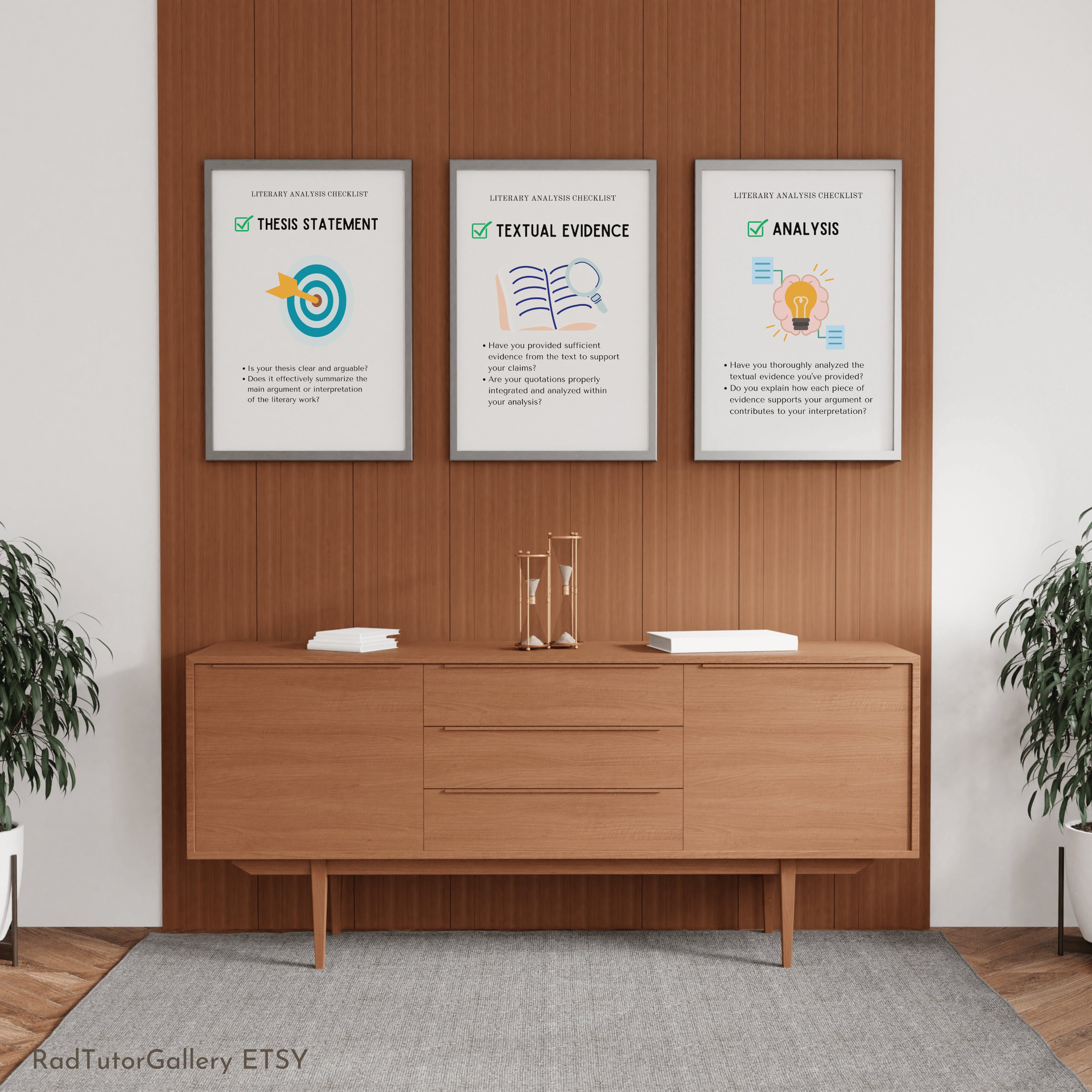 Literary Analysis Checklist Posters, English Literary Wall Art Sets of ...