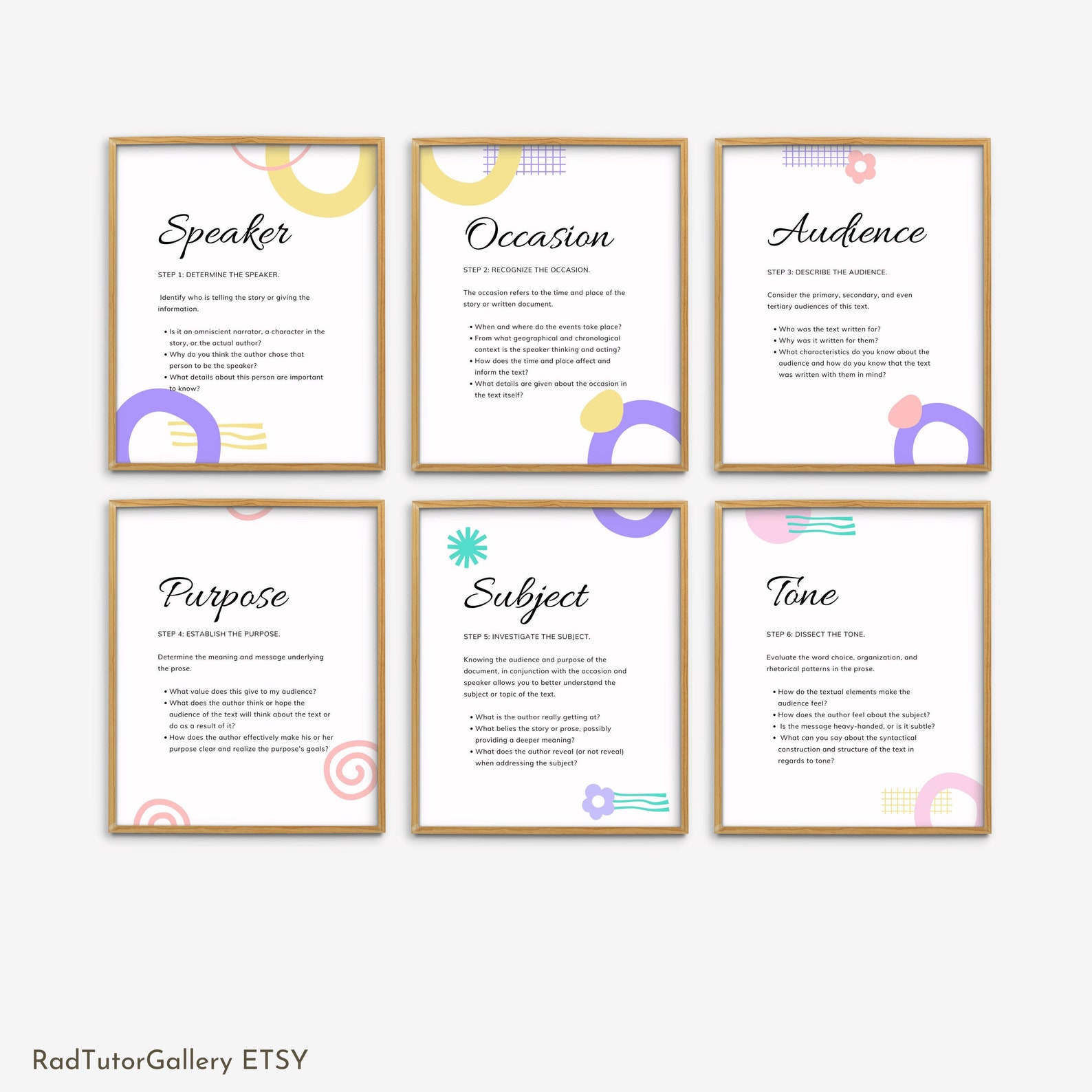 Soapstone Strategy Poster set of 7, Modern English Classroom Decor ...