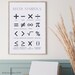 Math Symbols Wall Art, Mathematics Educational Poster, Math Classroom ...