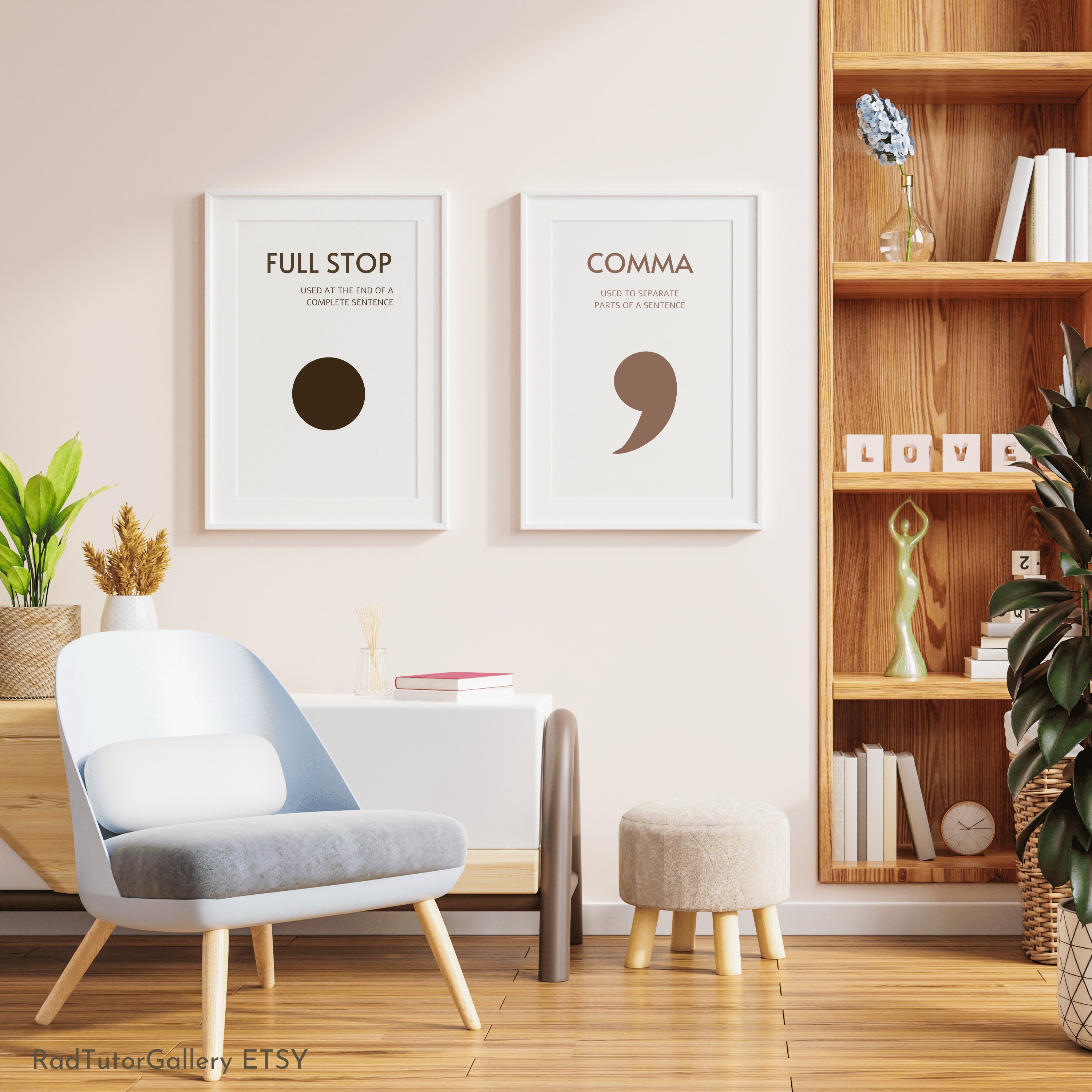 Punctuation Classroom Posters Set of 12, Boho Classroom Decor, English ...