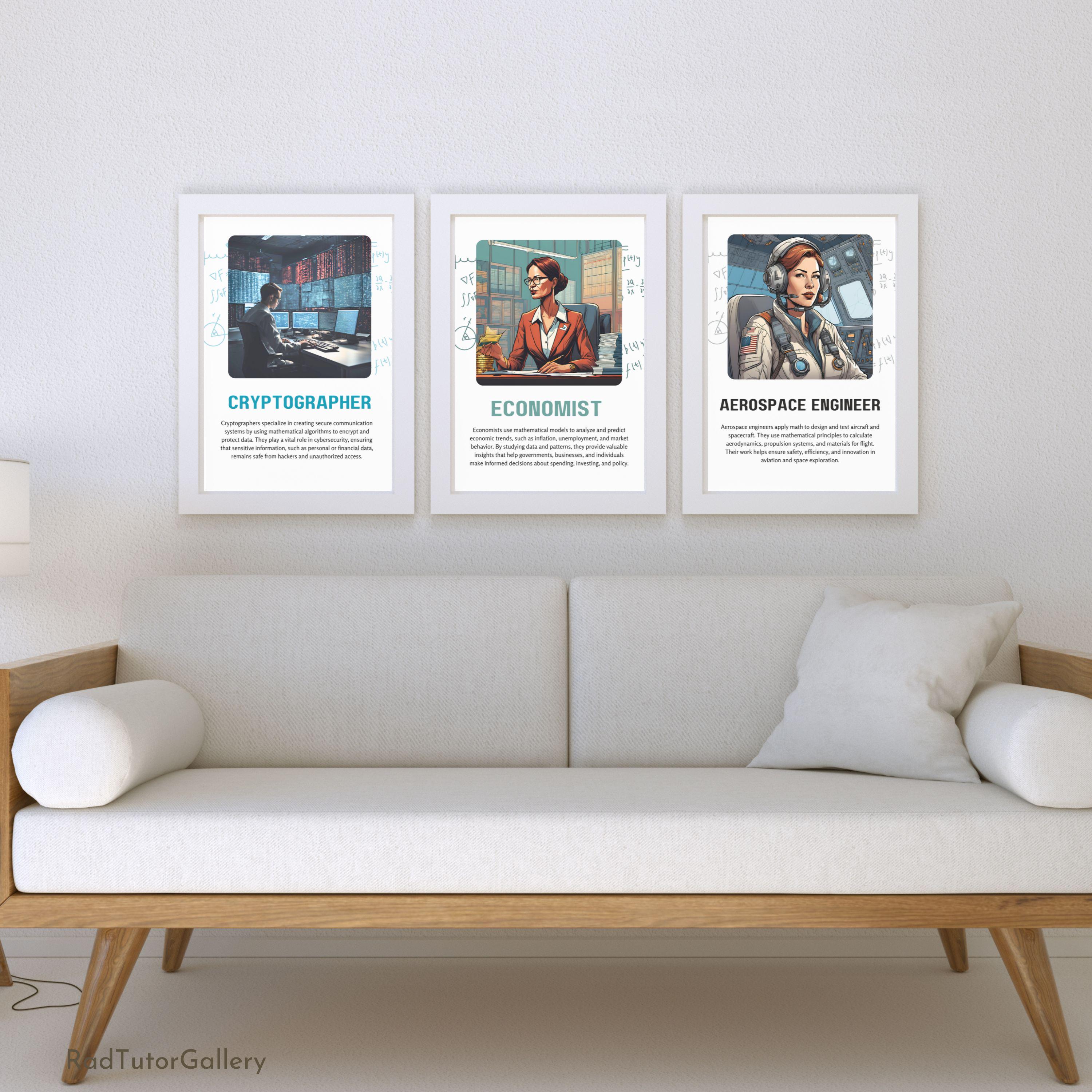 Math Careers Posters, Math Classroom Poster, Mathematics Class Posters ...