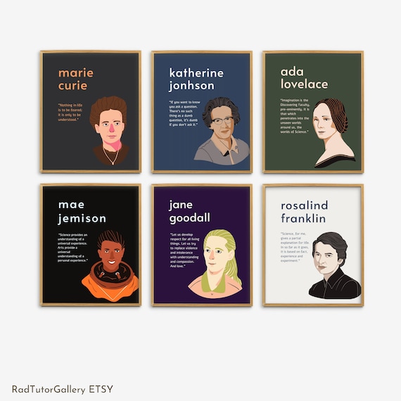 STEM Scientists and Mathematicians Posters Sets of 6 Famous - Etsy
