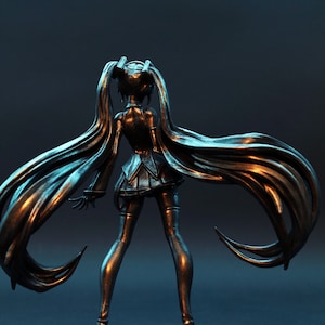 Hatsune Miku Figure, Vocaloid Exclusive Statue “silver Metal Edition ...