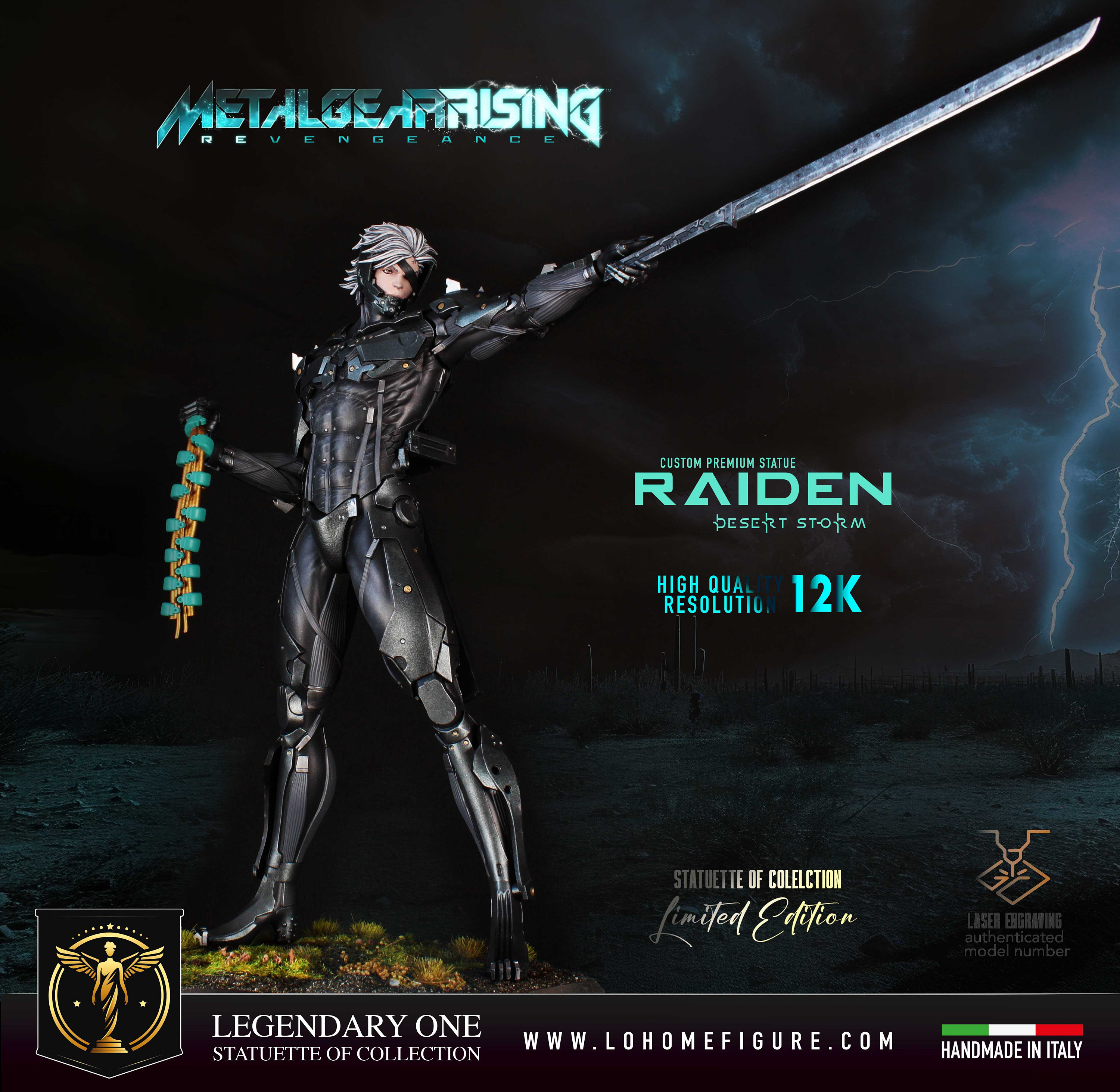 Metal Gear Rising Figure, Raiden Cyborg Ninja Statua Da Collezione ...