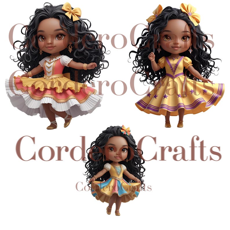 Multicultural Girls Clipart PNG Bundle | Ethnic Girl Stickers (digital ...