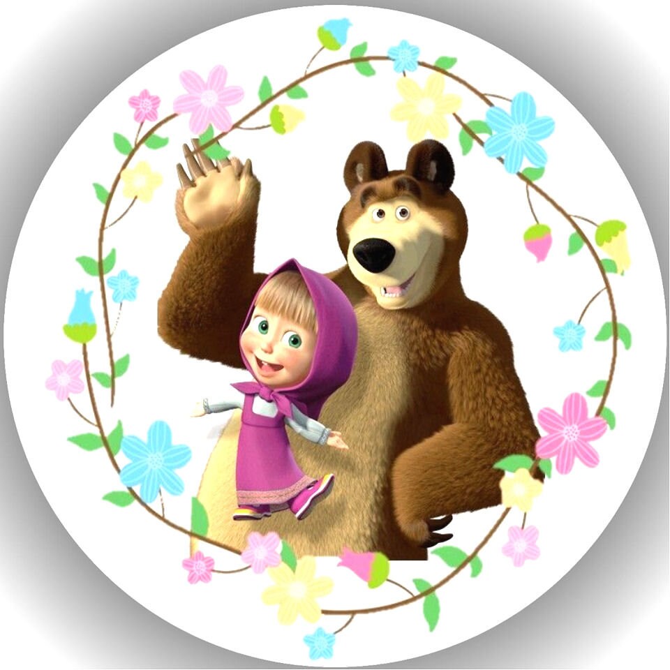 Masha and the Bear Cake Topper / Cake Picture de Fondant L30 - Etsy México