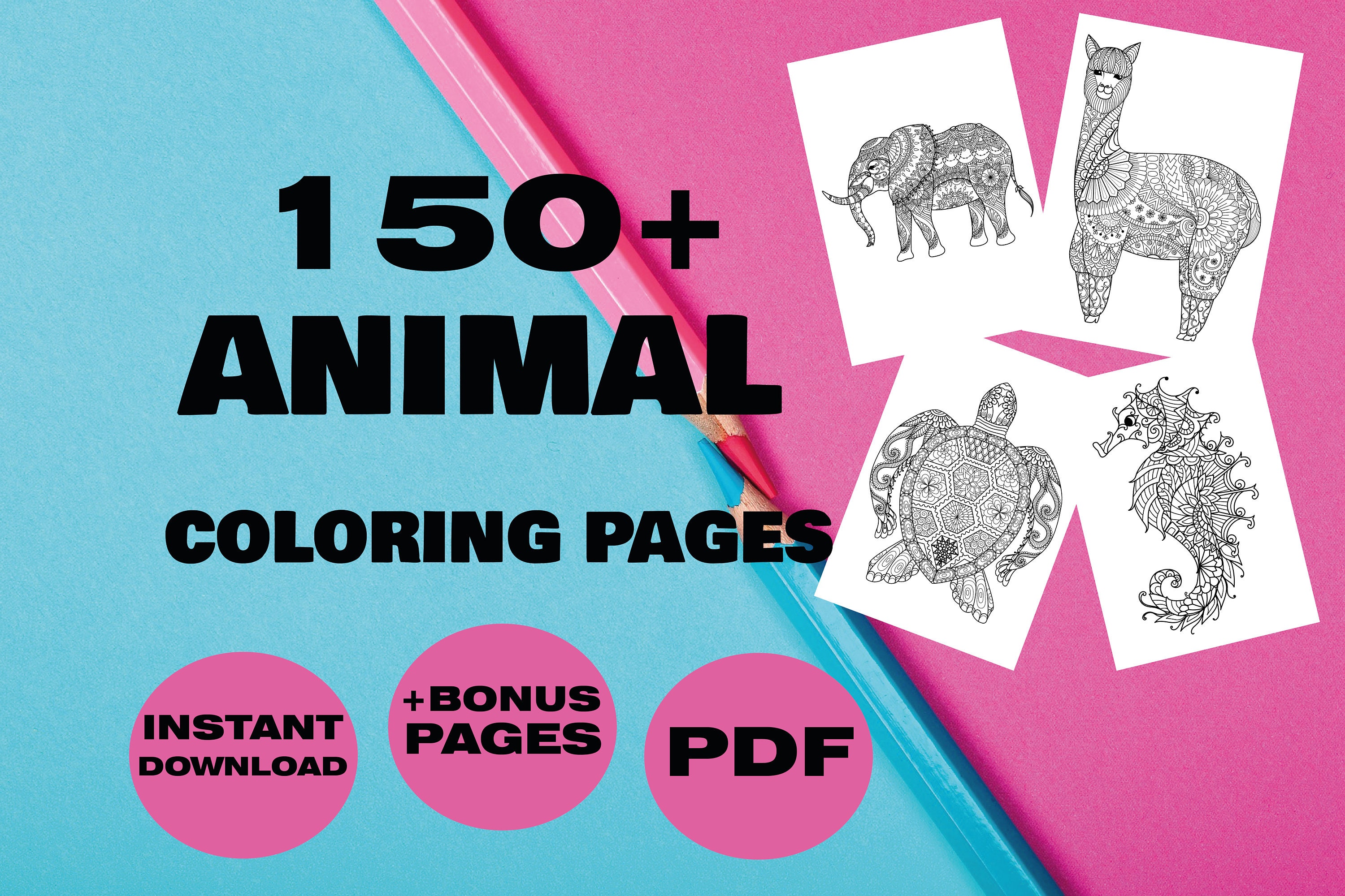 Coloring Book | +150 Pages | Printable | Digital Download | Coloring ...
