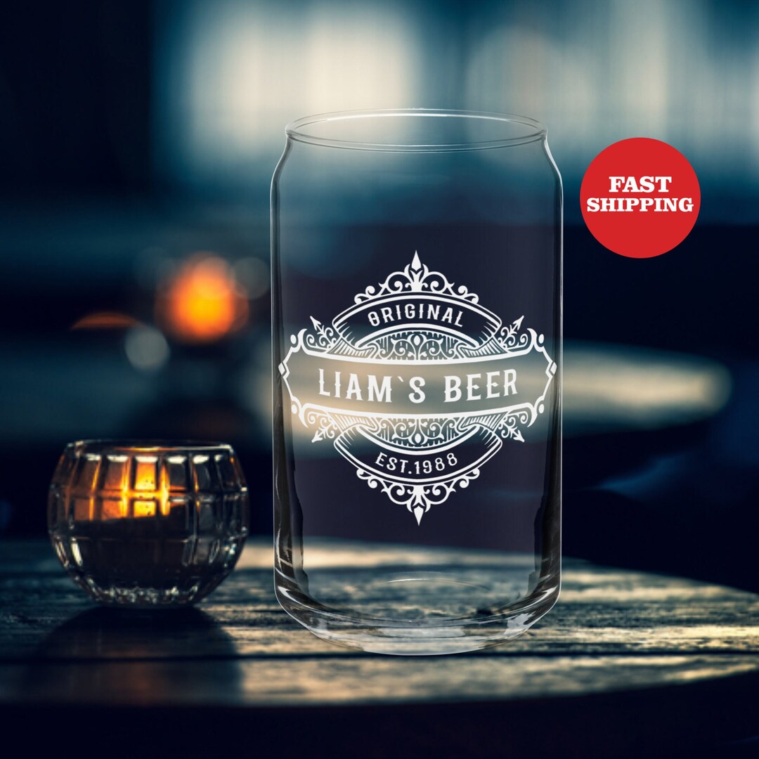 Personalized Beer Cups, Can-shaped Glass, Custom Beer Glass With ...