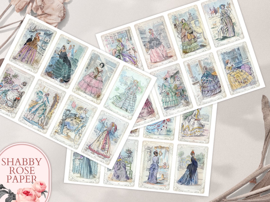 Vintage Victorian Ladies Printable Cards Digital Paper Junk - Etsy