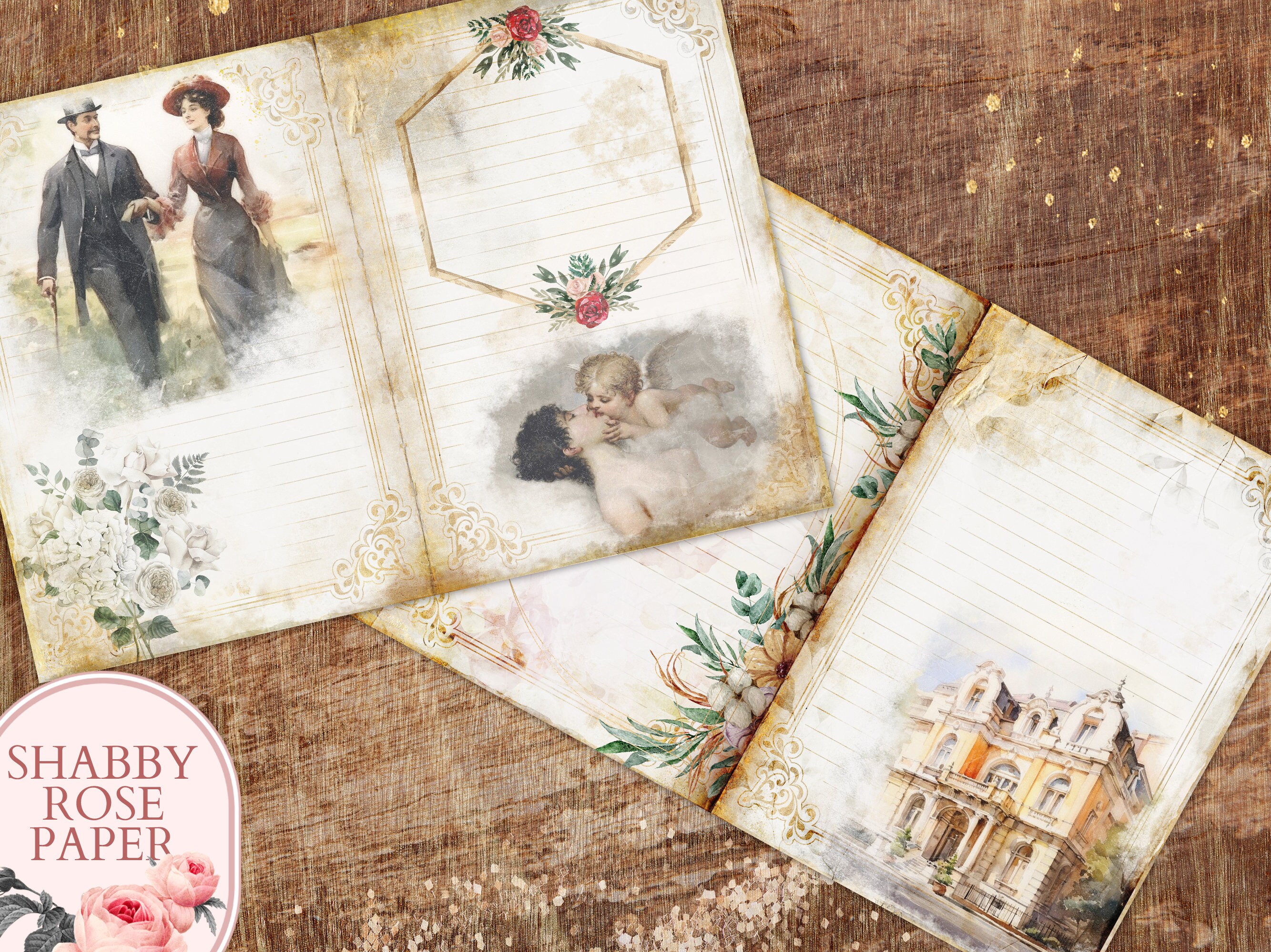 Victorian Junk Journal Pages. Vintage Pages Ephemera. Victorian Ladies ...