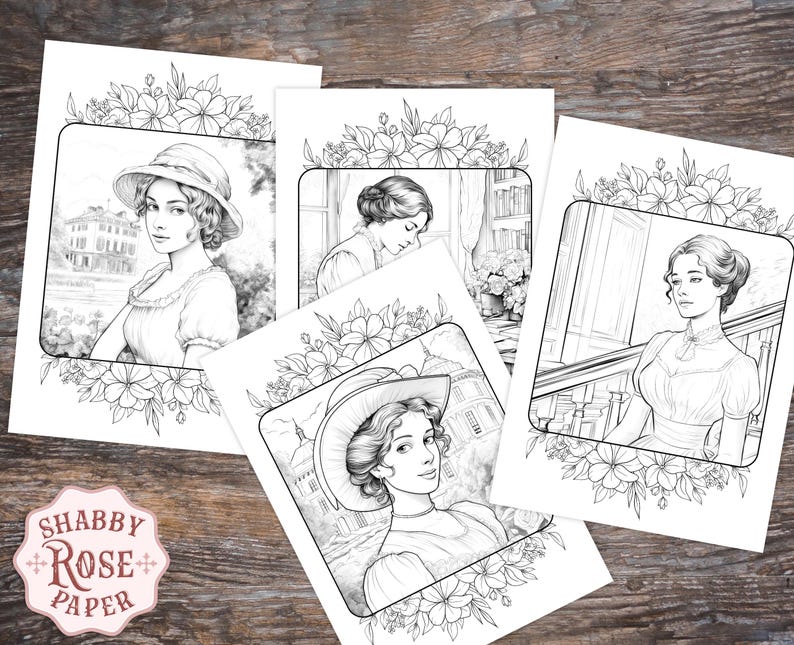 18 Vintage Victorian Ladies Coloring Pages, Printable Fashion Ephemera ...