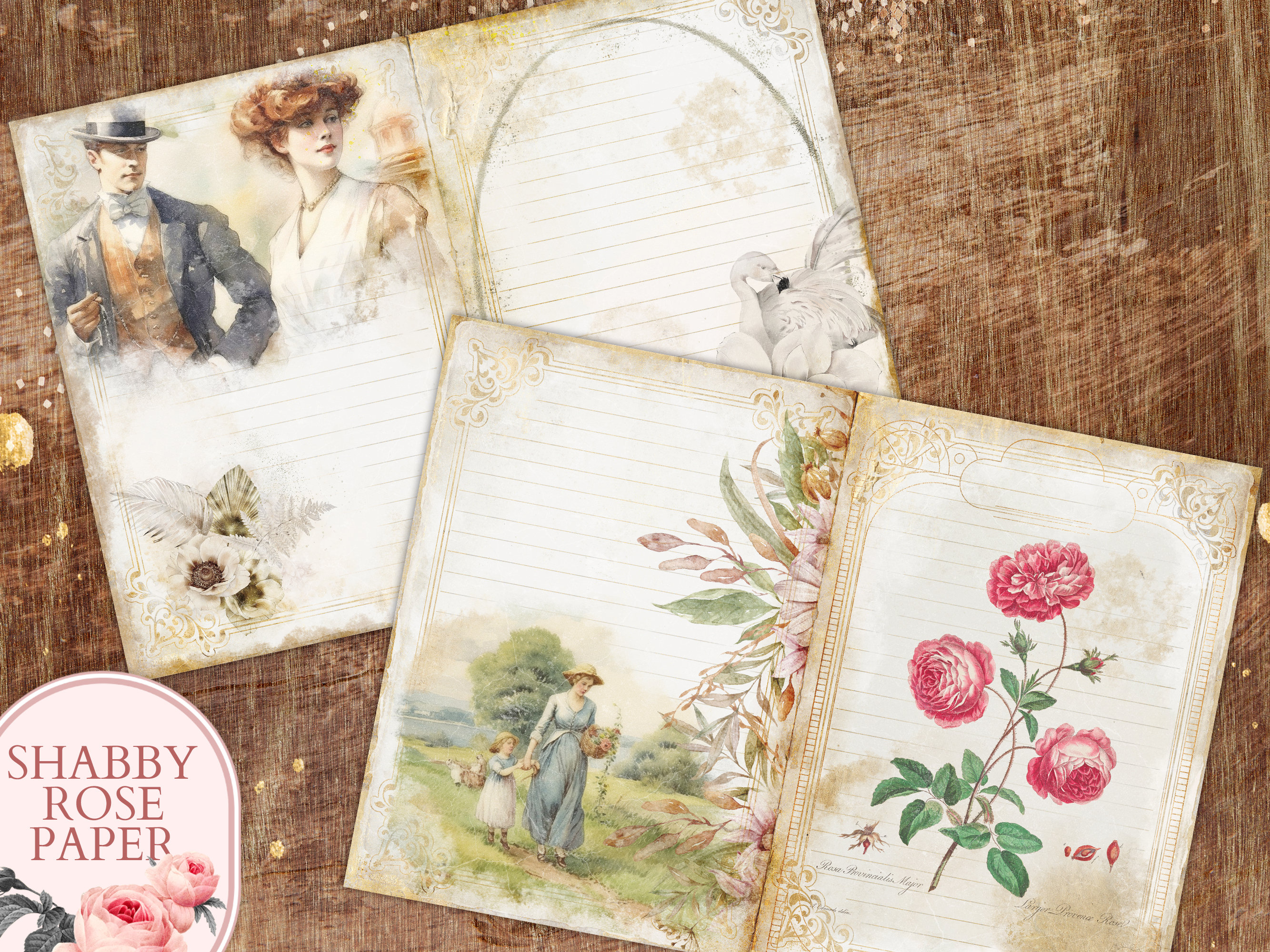 Victorian Junk Journal Pages. Vintage Pages Ephemera. Victorian Ladies ...