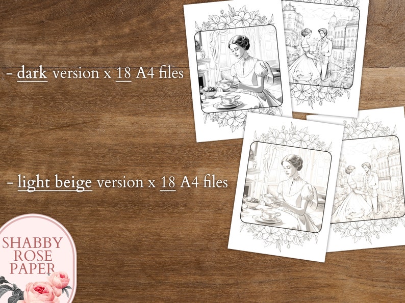 18 Coloring Pages. Victorian Ladies Coloring Book. Vintage Fashion ...