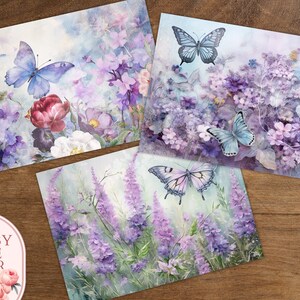 Summer Butterfly Junk Journal Pages, Lavender Enchanted Butterfly ...