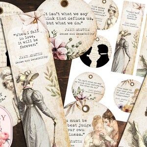 20 Pages BUNDLE. Jane Austen Quotes Vintage Ephemera. Pride and ...