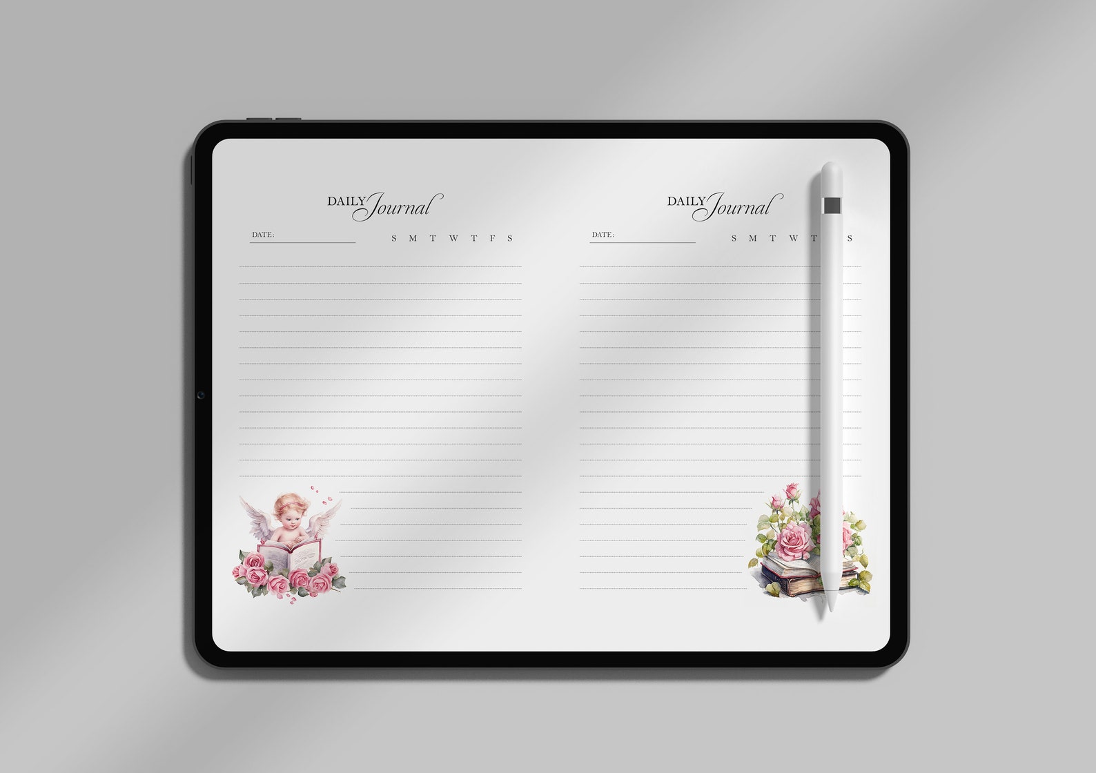 Daily Journal Printable Pages. Digital Diary. Romantic Journal Pages ...
