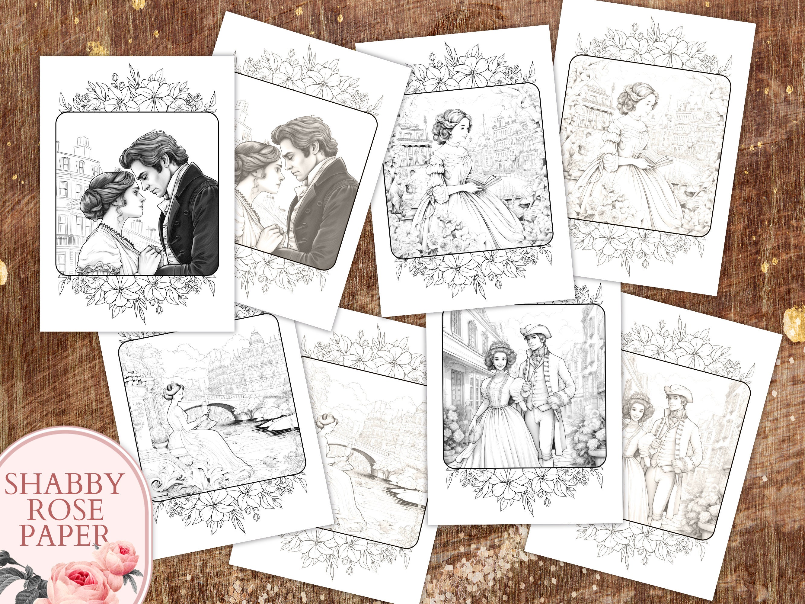 18 Coloring Pages. Victorian Ladies Coloring Book. Vintage Fashion ...
