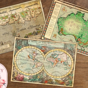 Junk Journal Printable Vintage Map, Junk Journal Ephemera, Shabby Paper ...