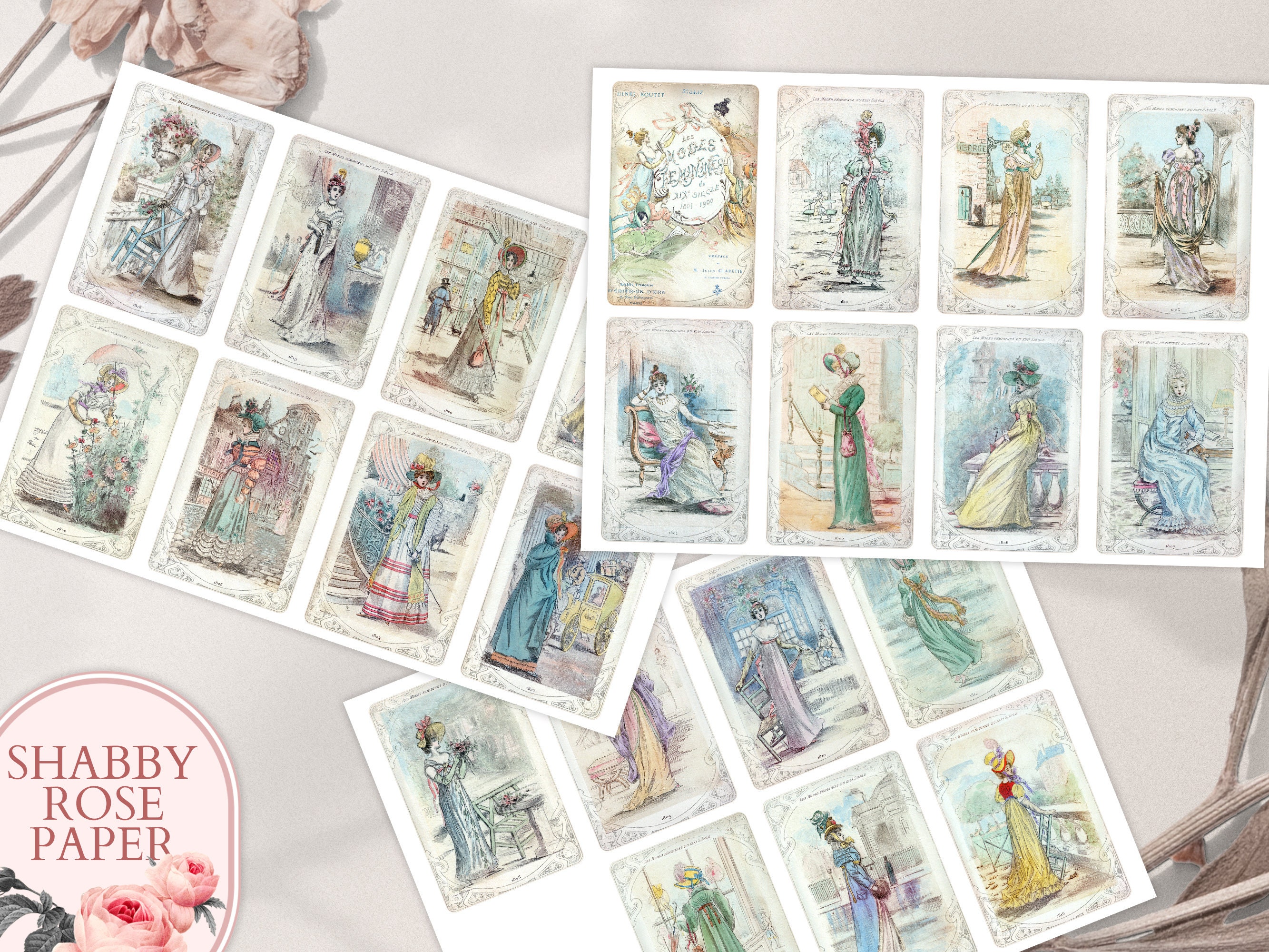 Vintage Victorian Ladies Printable Cards Digital Paper Junk - Etsy