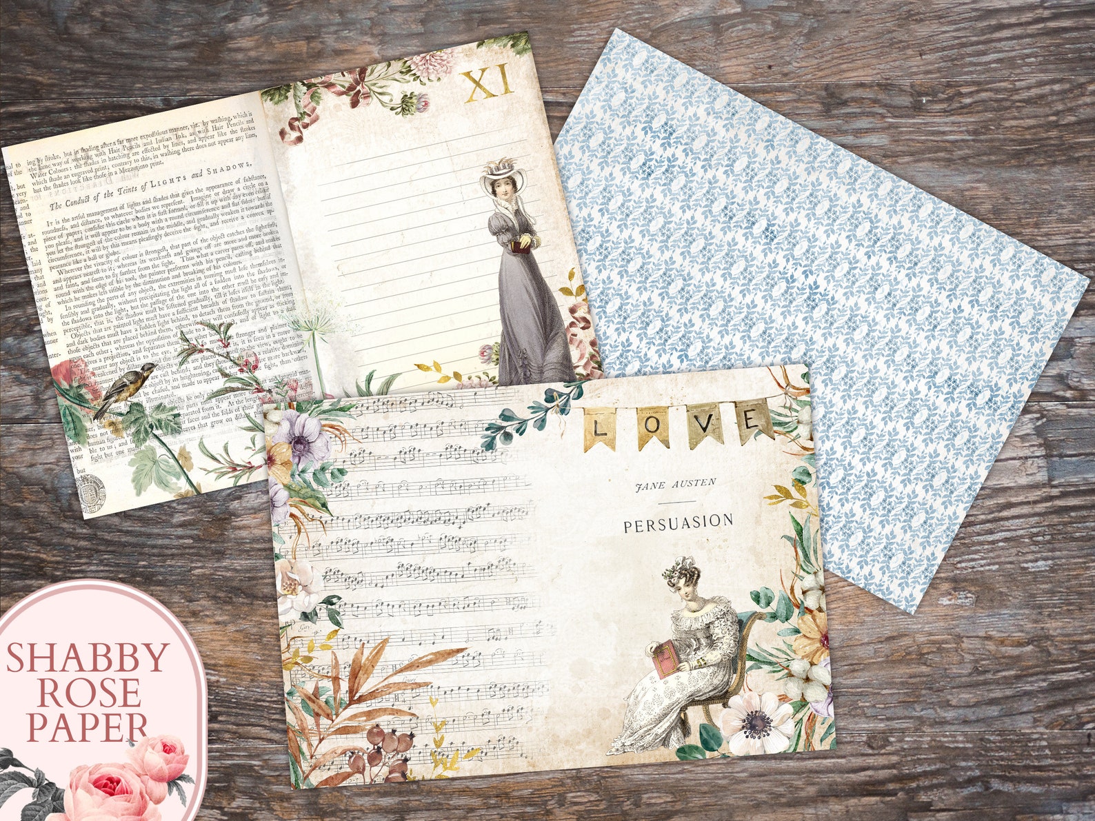 Jane Austen Quotes Vintage Ephemera. Pride and Prejudice Emma - Etsy