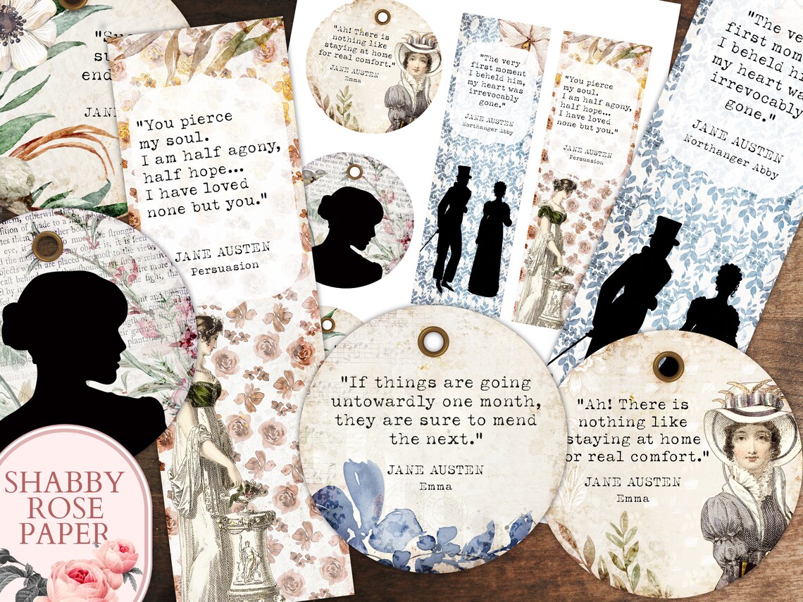 Jane Austen Quotes Vintage Ephemera. Pride and Prejudice Emma - Etsy