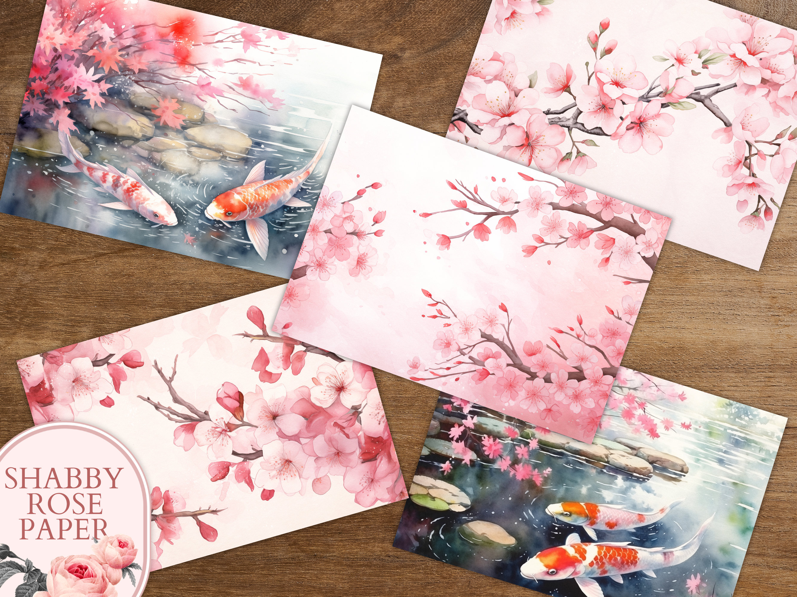 Japanese Sakura Cherry Blossom Spring Junk Journal Pages, Pink ...
