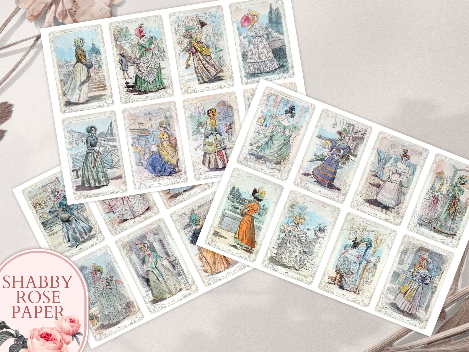 Vintage Victorian Ladies Printable Cards Digital Paper Junk - Etsy