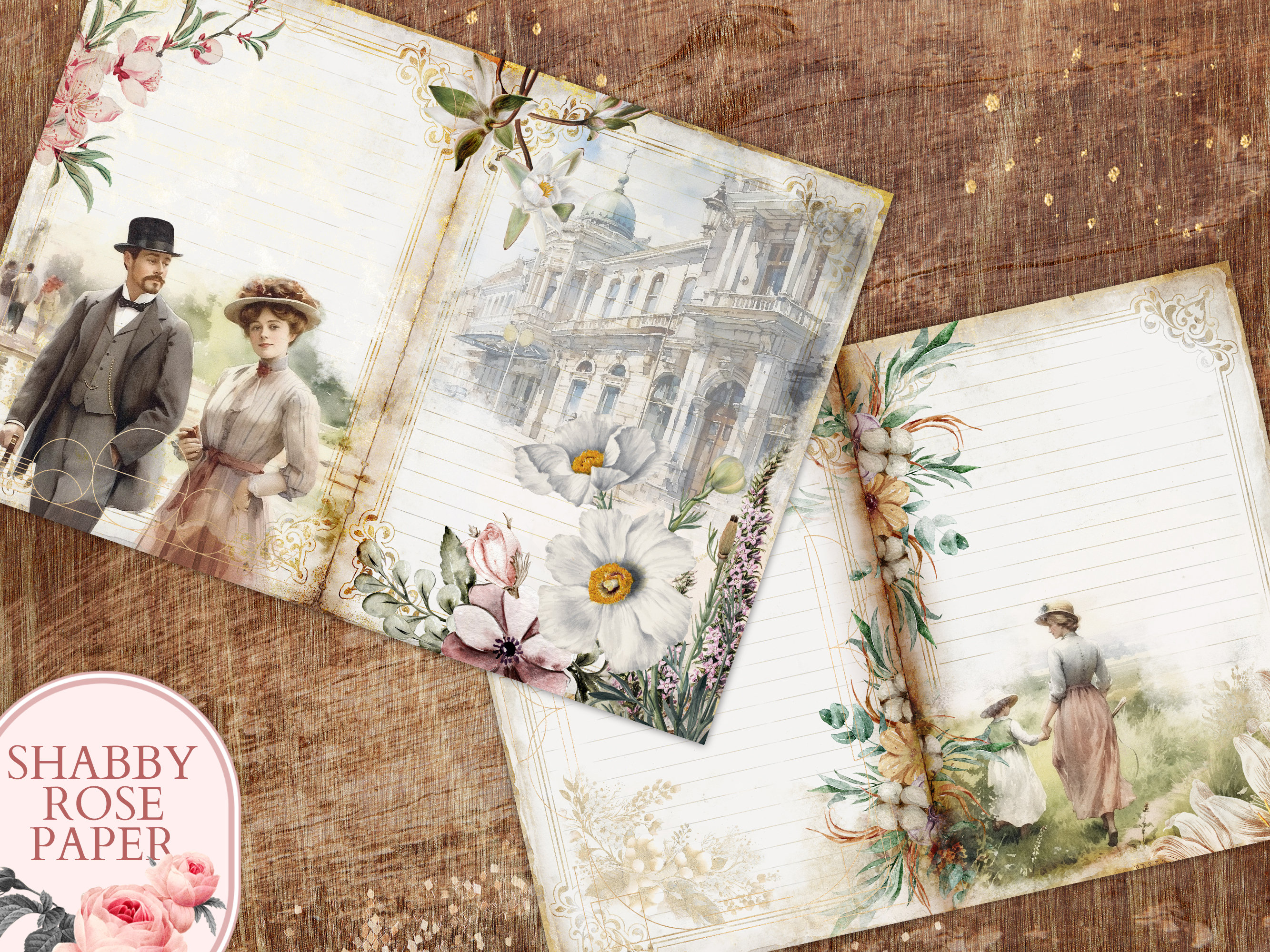 Victorian Junk Journal Pages. Vintage Pages Ephemera. Victorian Ladies ...