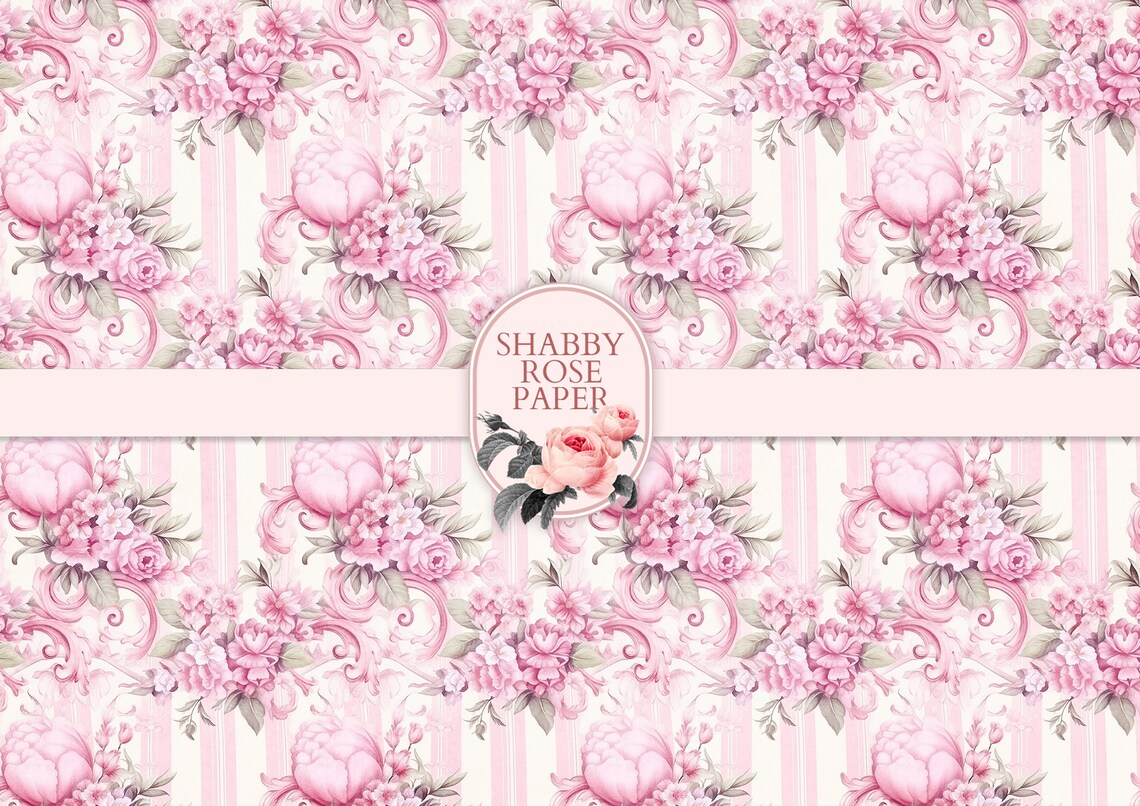 Pink Flowers Botanical Junk Journal Pages, Victorian Enchanted Garden ...